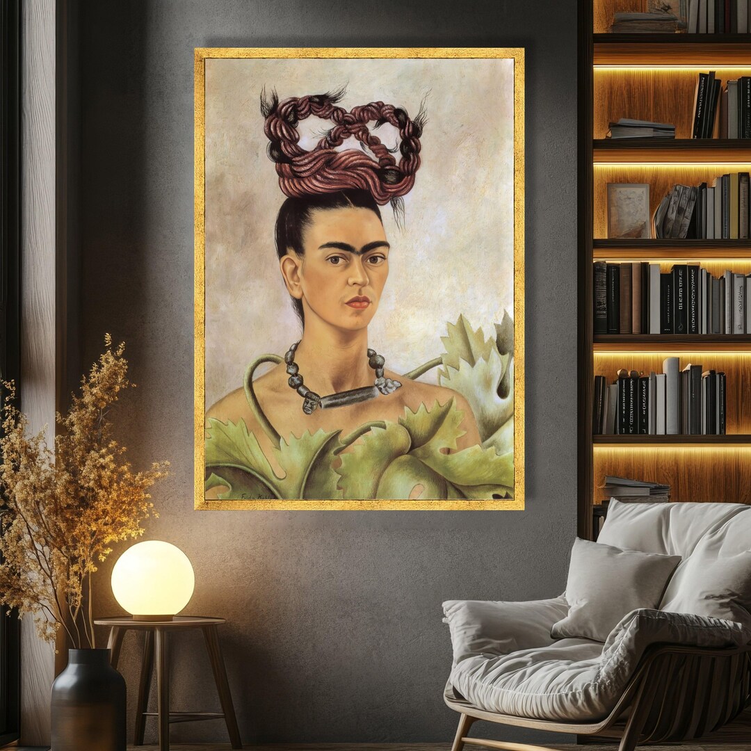 Frida Kahlo Portrait Canvas Art, Surrealist Mexican Decor - Etsy