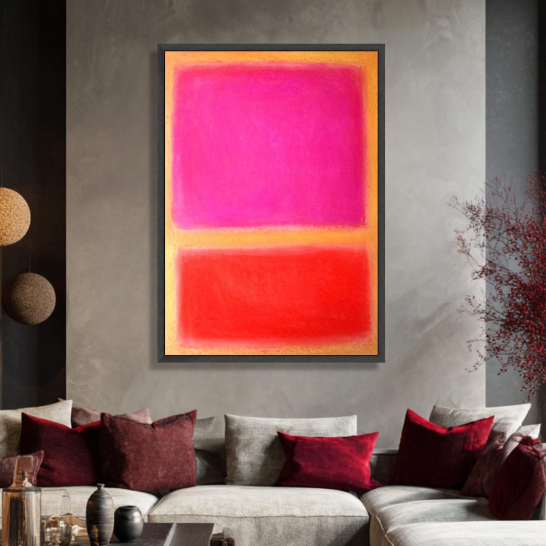 Mark Rothko Style Abstract Canvas, Pink and Red Color Block Art - Etsy