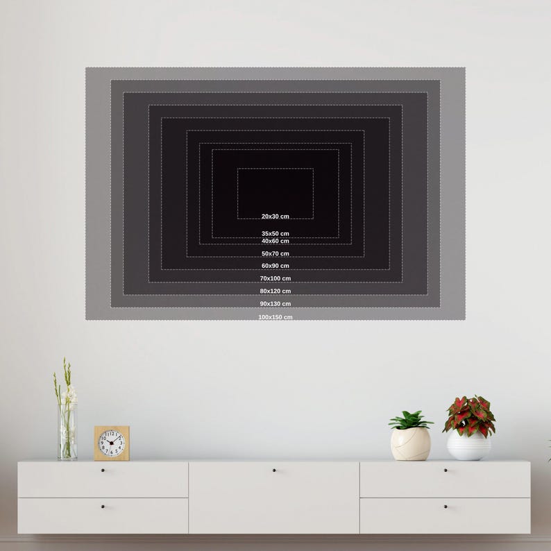 Modern Black and White Chevron Pattern Canvas, Geometric Wall Art Decor ...