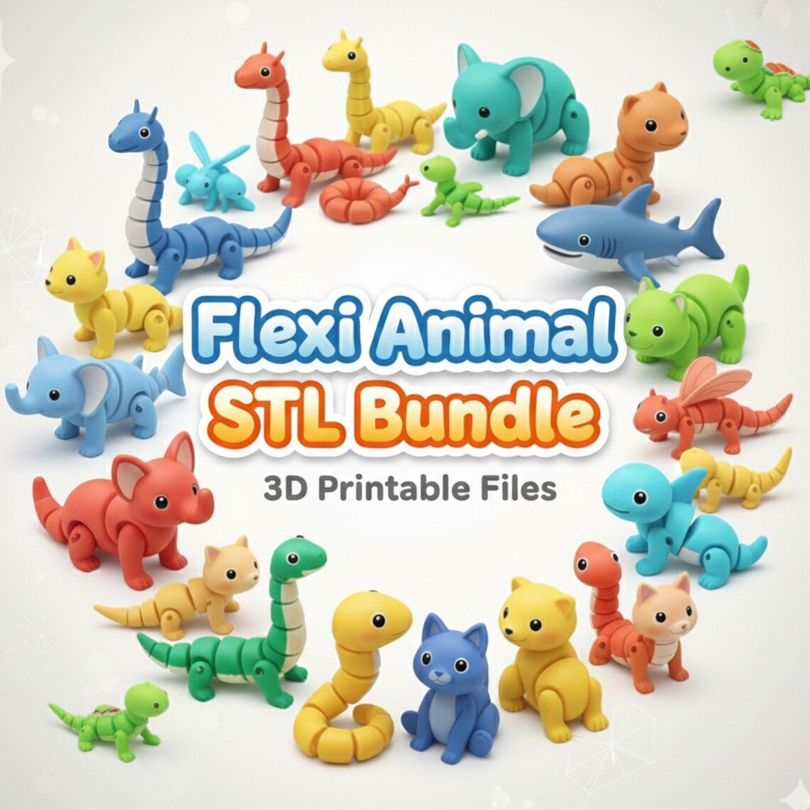 Flexi Animal STL Bundle, Articulated STL Mega Pack, STL + 3MF Files for ...