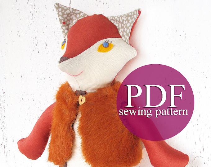 Fox Sewing Pattern PDF Fox Doll Sewing Tutorial Stuffed Toy Fox DIY ...