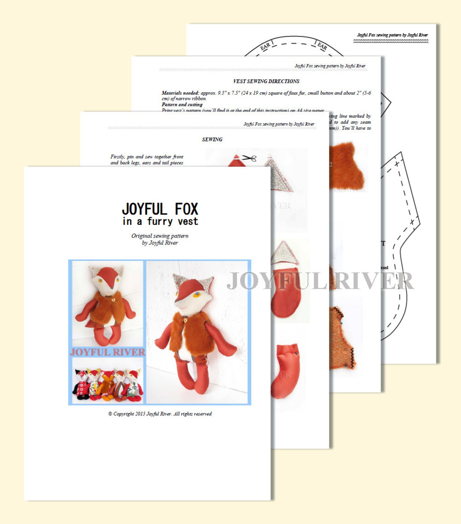 Fox Sewing Pattern PDF Fox Doll Sewing Tutorial Stuffed Toy - Etsy