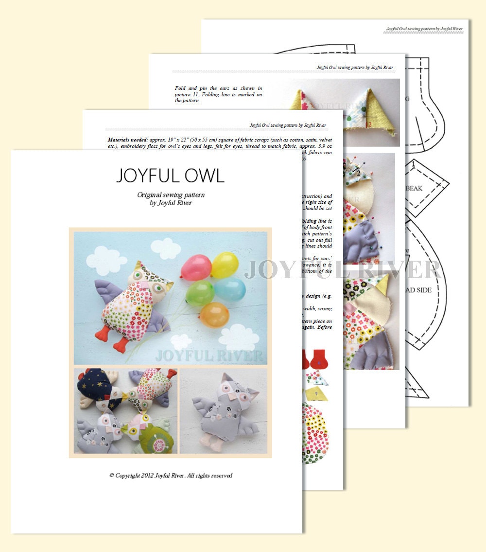 Owl Sewing Pattern PDF. Stuffed Toy Owl. DIY Tutorial Baby - Etsy