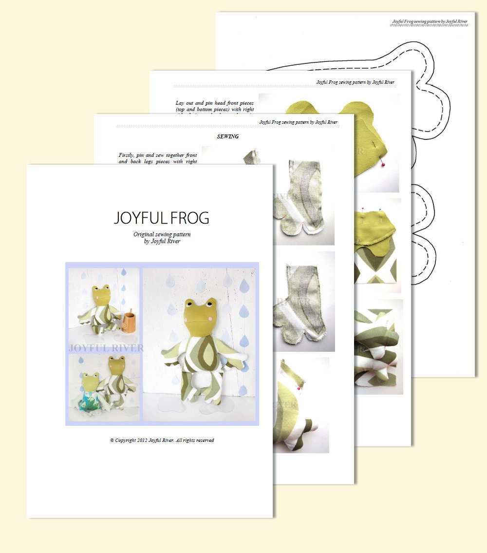 Frog Easy Sewing Pdf Pattern. Stuffed Toy Frog Sewing Pattern - Etsy