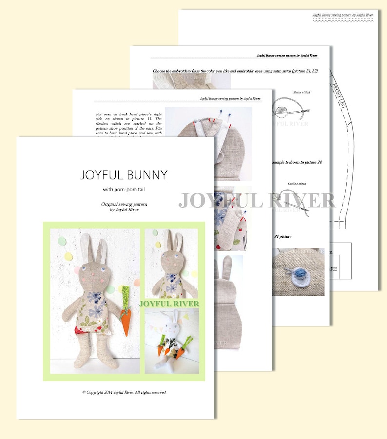 Stuffed Toy Bunny Pdf Sewing Pattern Easter Bunny Rabbit | Etsy