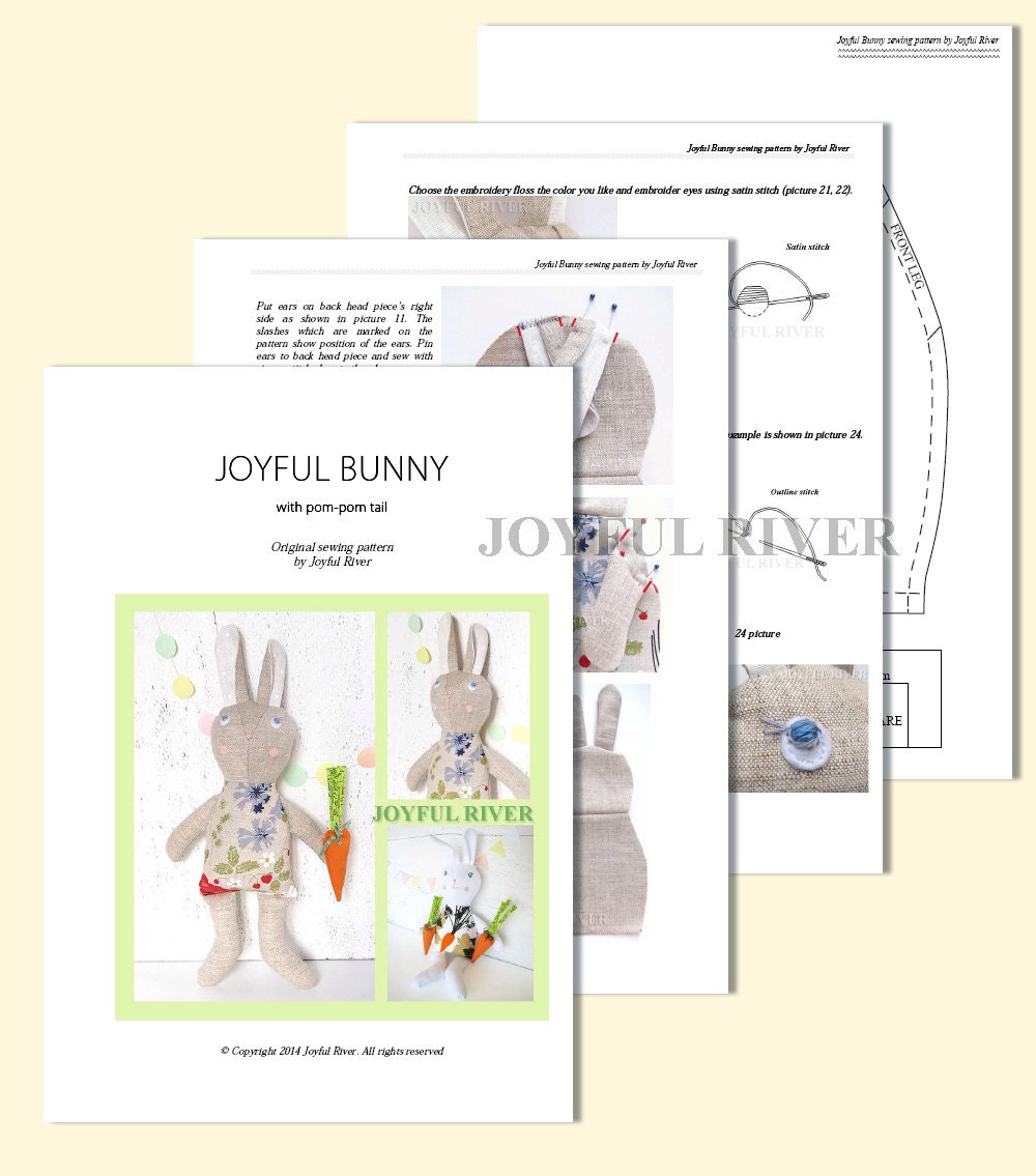 Stuffed Toy Bunny Pdf Sewing Pattern Easter Bunny Rabbit - Etsy Australia