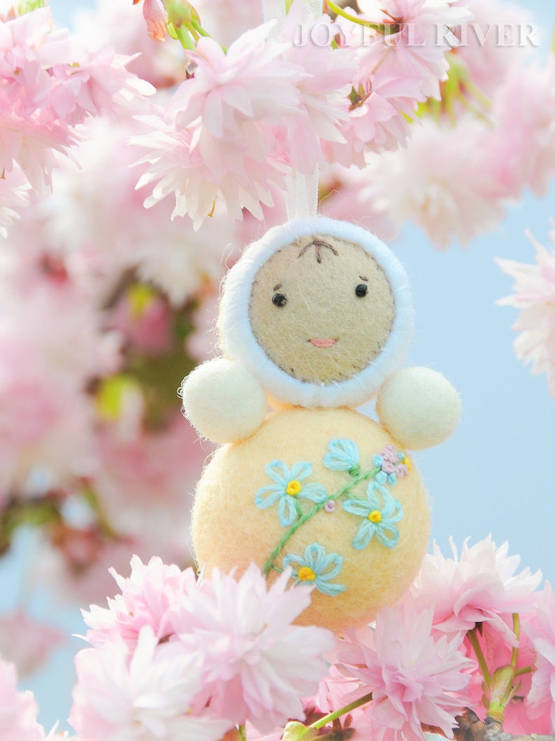 Wool Ornament / Felted Baby Ornament / Buttercream Roly Poly - Etsy