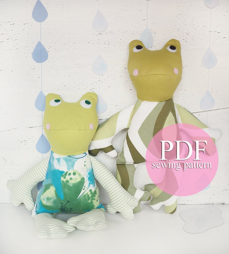 Frog Easy Sewing Pdf Pattern. Stuffed Toy Frog Sewing Pattern for ...