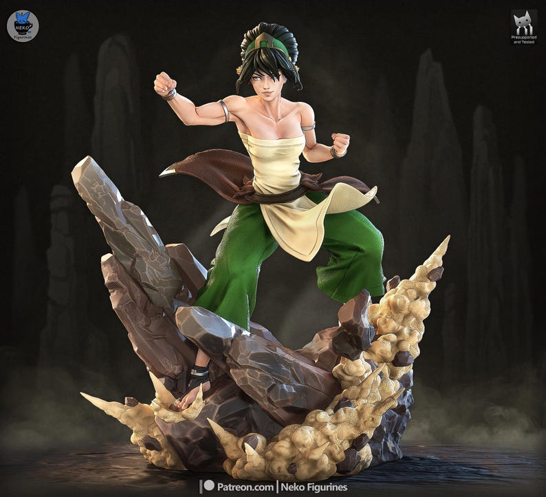 Toph [hand-painted Figure With Magnets], 267mm | 16K Resin 3D Print ...