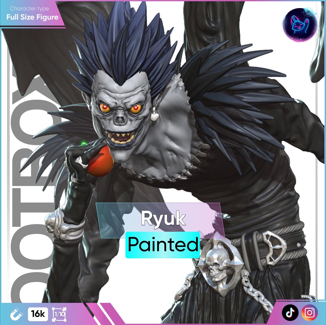 Ryuk [hand-painted Figure With Magnets], 217mm | 16K Resin 3D Print ...