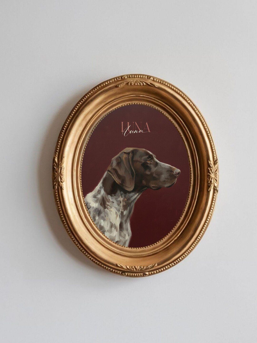 Personalized German Short-haired Pointer Portrait: Giclée Mini Oil ...