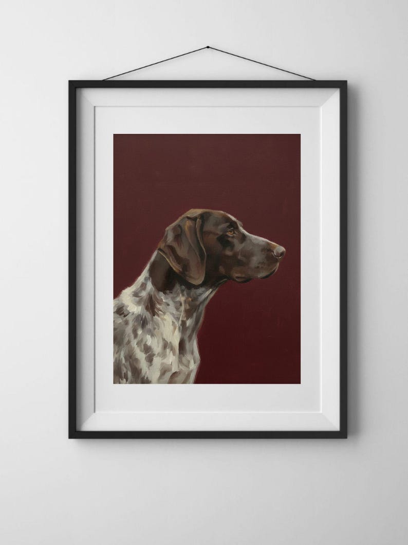 Personalized German Short-haired Pointer Portrait: Giclée Mini Oil ...