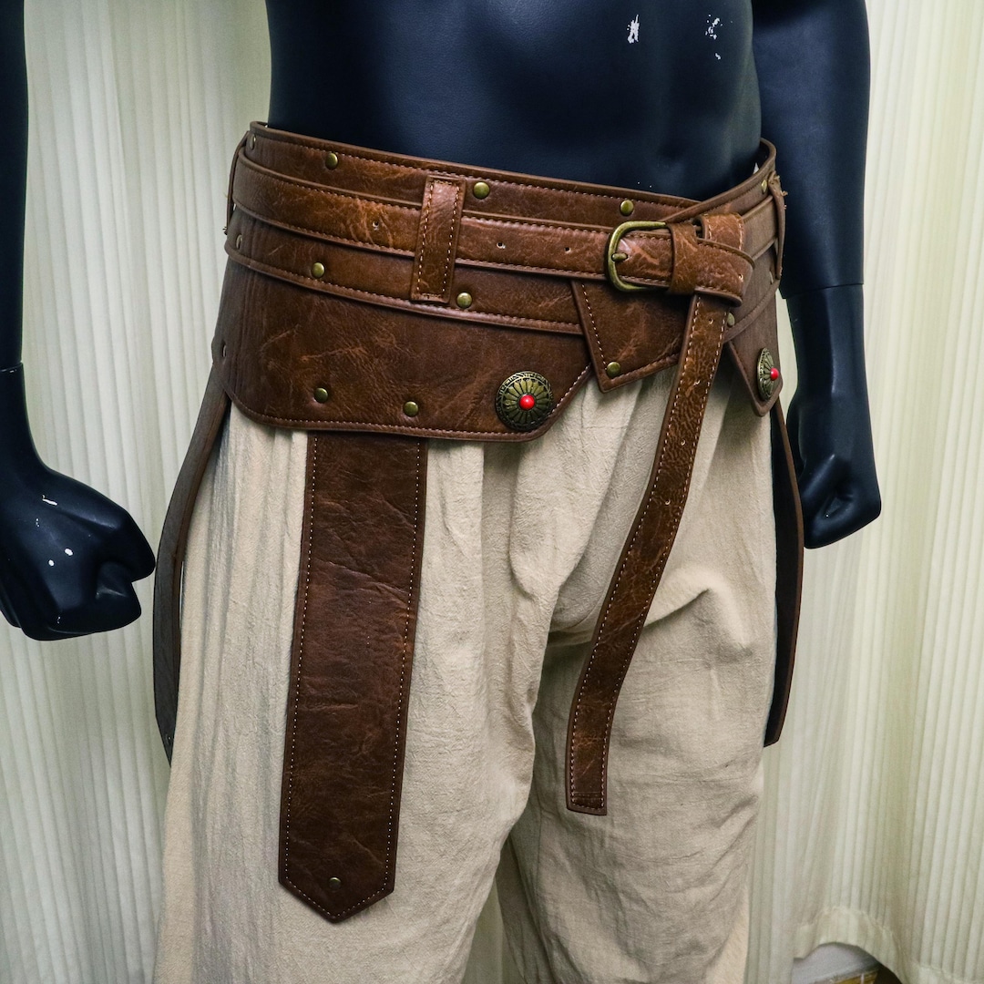 Farlangboo Medieval Leather Armor Belt: Viking Renaissance Cosplay ...