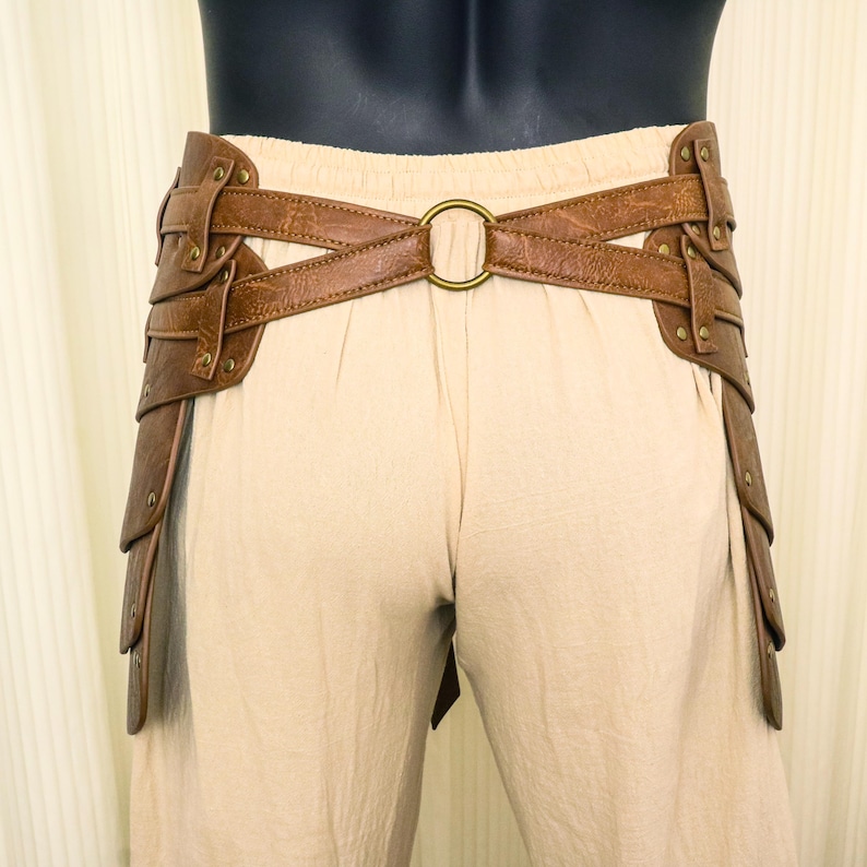 Viking Warrior Belt, Vintage Medieval Leather Belt, Brown Wolf Men's ...