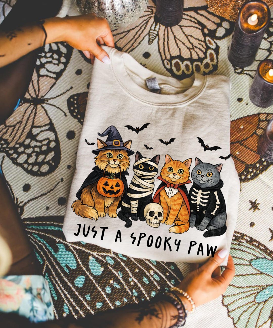 Halloween Cats PNG | Cute Spooky Cat Clipart With Pumpkin | Kawaii ...