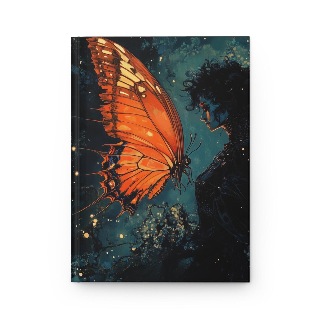 Orange Monarch Butterfly Portrait Journal | Hardcover Matte Fantasy Art ...
