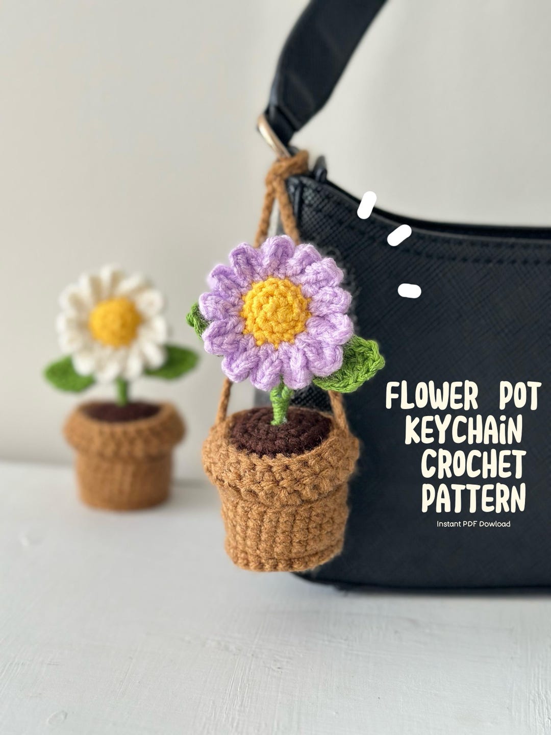 Crochet Flower Pot Keychain Pattern | Mini Holder, Lip Balm Pouch (PDF ...