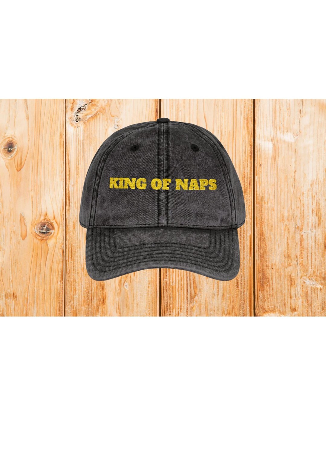 Embroidered Vintage Cap – King of Naps | Classic Adjustable Baseball ...