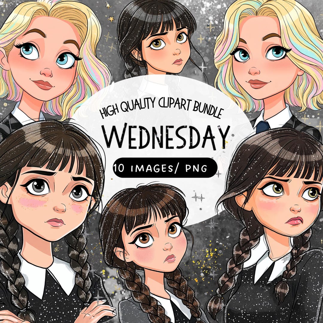 Wednesday and Enid Clipart Bundle PNG | Digital Download - Etsy