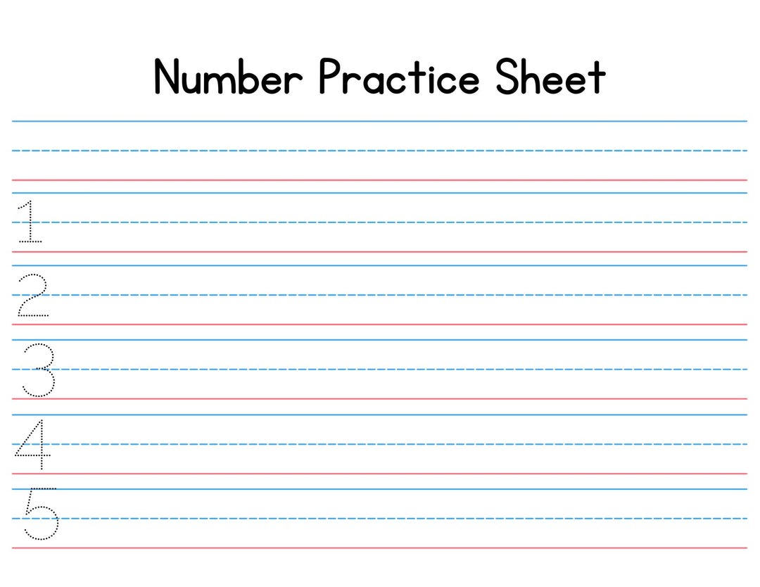 Number Writing Practice Sheet Printable PDF | Preschool Number Tracing ...