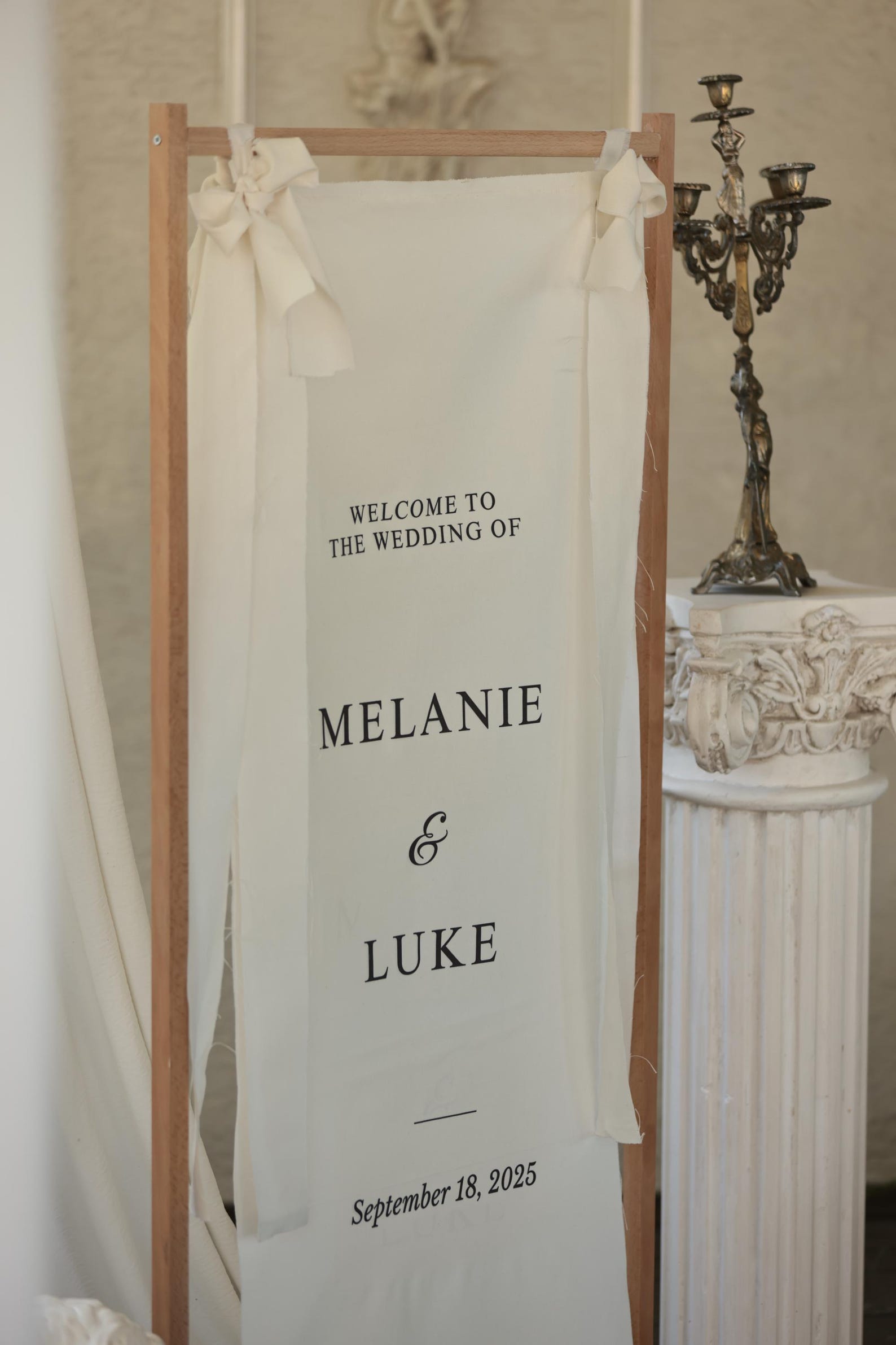 Custom Linen Wedding Welcome Sign – Boho Fabric Banner - Etsy