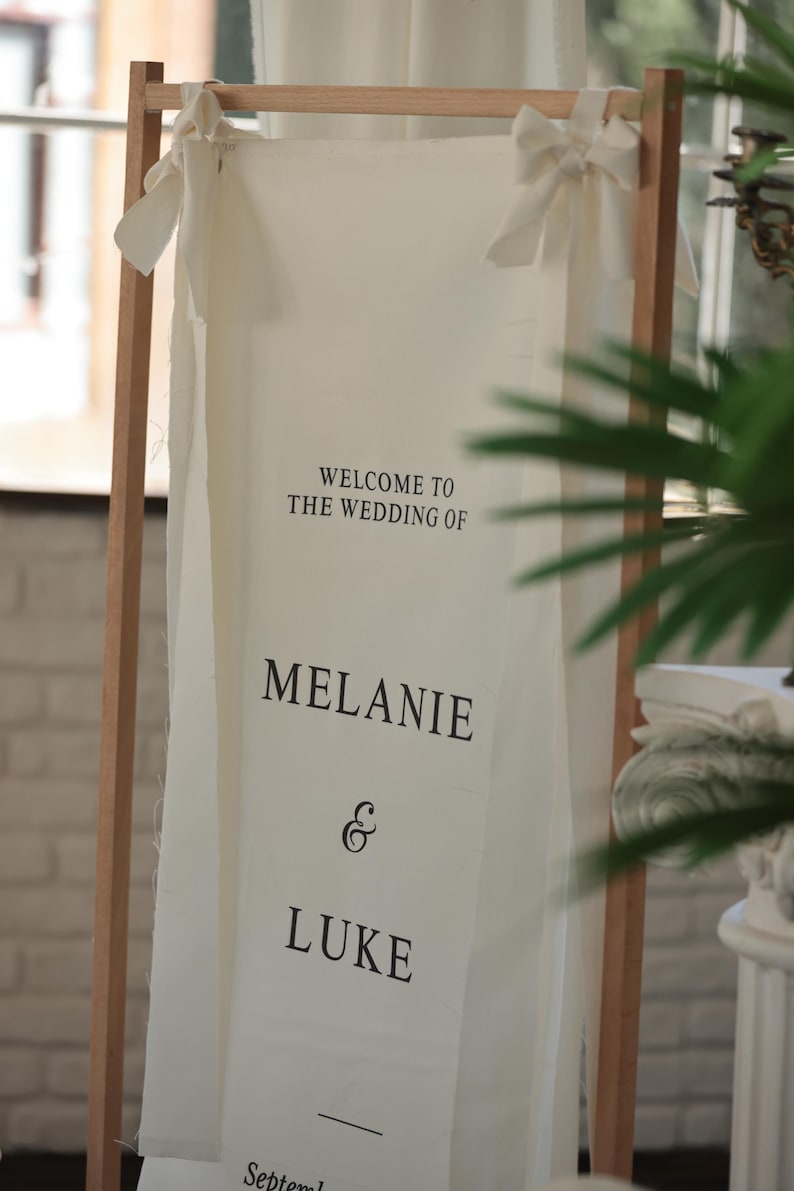 Welcome Sign Wedding Fabric–custom Linen Welcome Sign,fabric Wedding ...