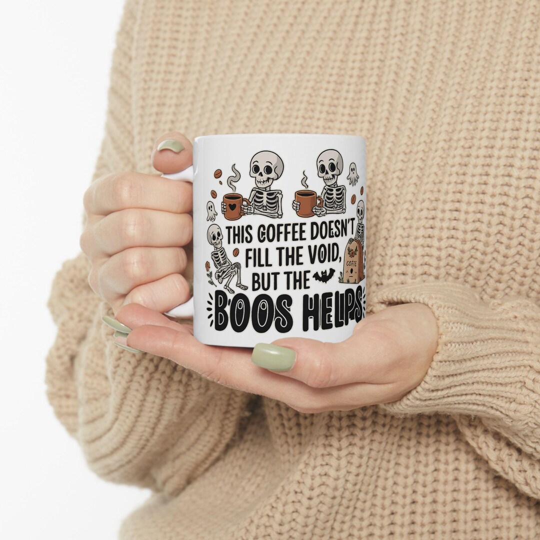 Skeleton Coffee Mug: Funny Grief Gift, Dark Humor Halloween Cup - Etsy UK