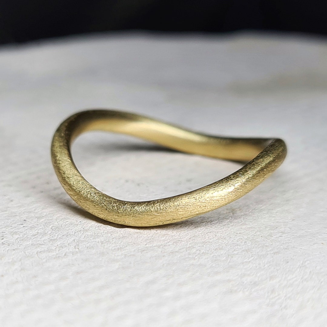 18k Gold Wave Ring Diamond Enhancer Ring Unique Wedding Ring Gold Stacking Ring 10th Anniversary ...