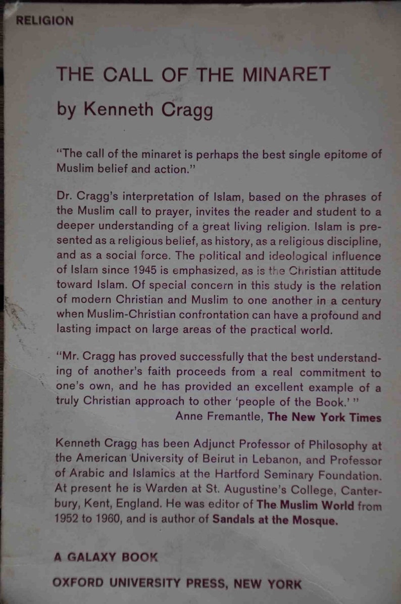 The Call of the Minaret by Kenneth Cragg published 1964 | Etsy