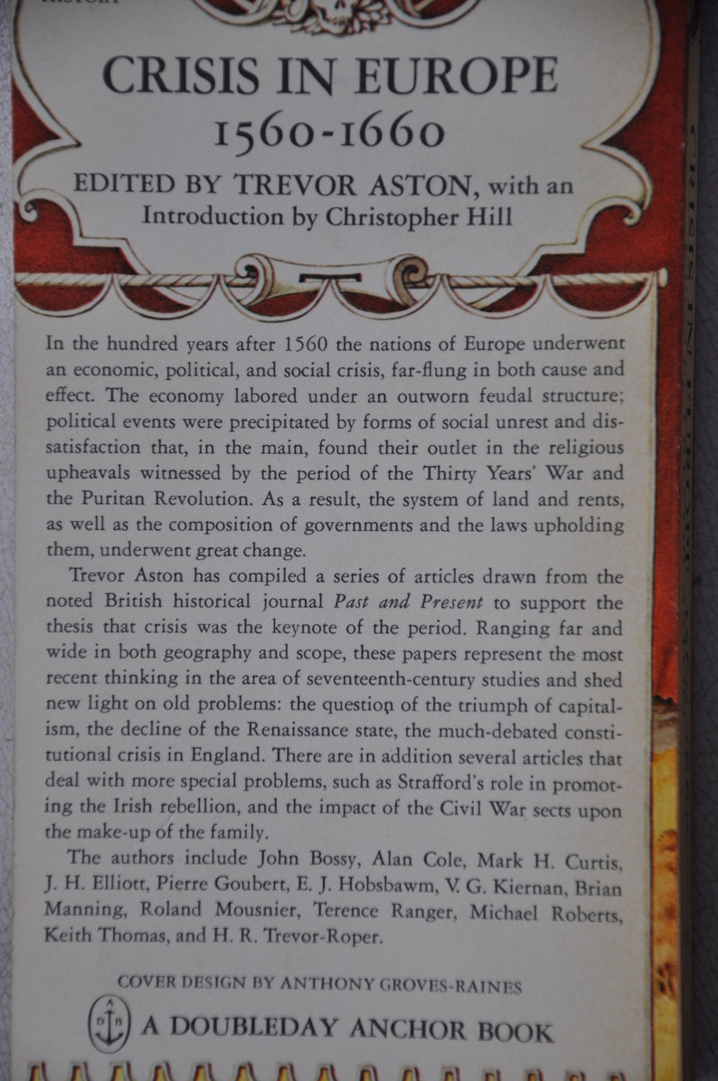 Crisis in Europe 1560 1660 Edited by Trevor Aston European - Etsy