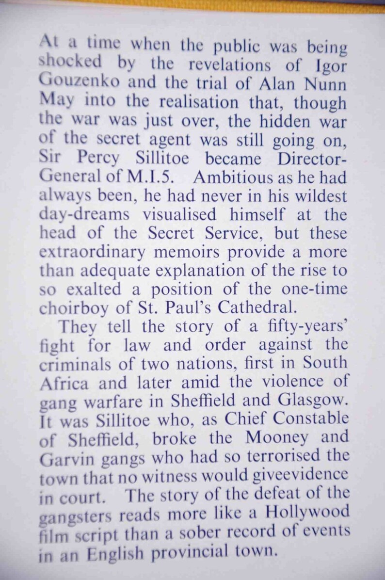 Book: Cloak Without Dagger, by Sir Percy Sillitoe K.B.E. 1955 - Etsy