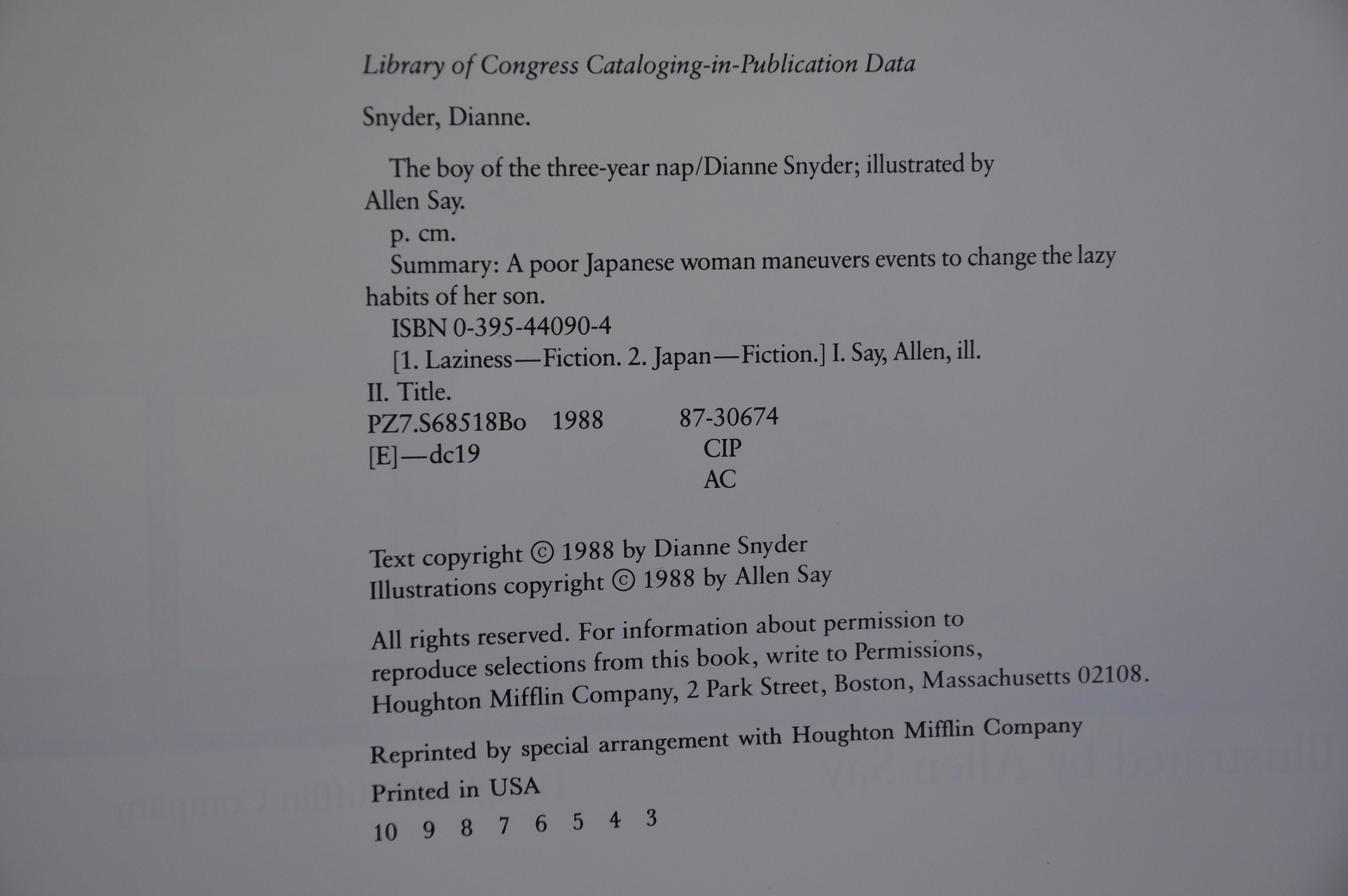 The Boy of the Three-year Nap by Dianne Snyder Illustrated by - Etsy