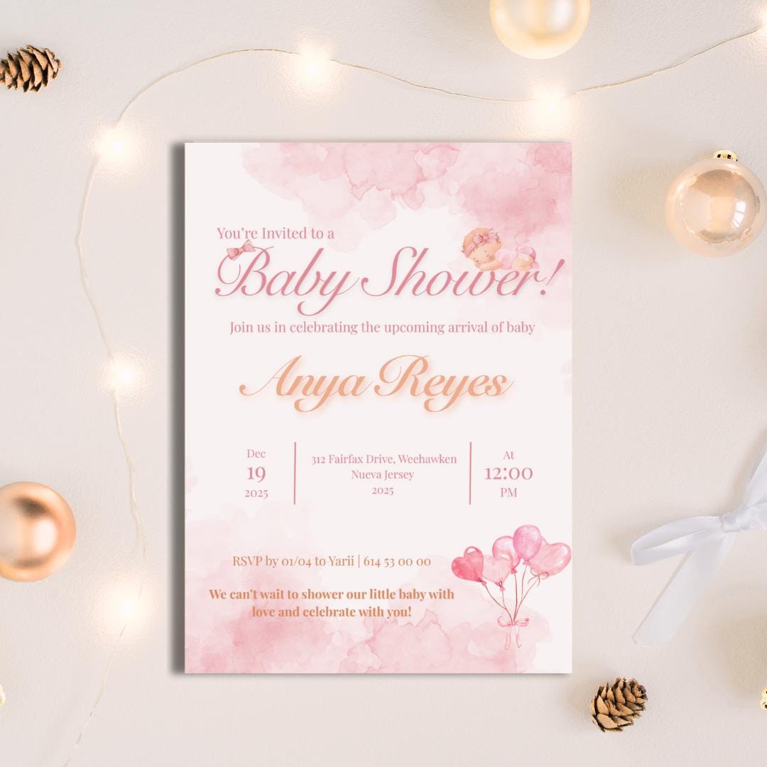 Editable Baby Shower Invitation | Canvatemplate | Instant Download - Etsy