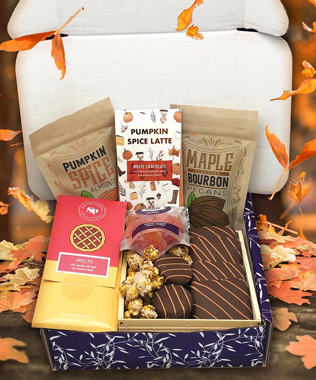 Autumn Assortment Box Milk Chocolate Bars & Gourmet Nuts Holiday Treat ...