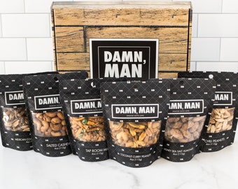 Damn, Man Nut Mix Snack Pack Gift Box 4 Handcrafted Nuts Gourmet Snacks ...