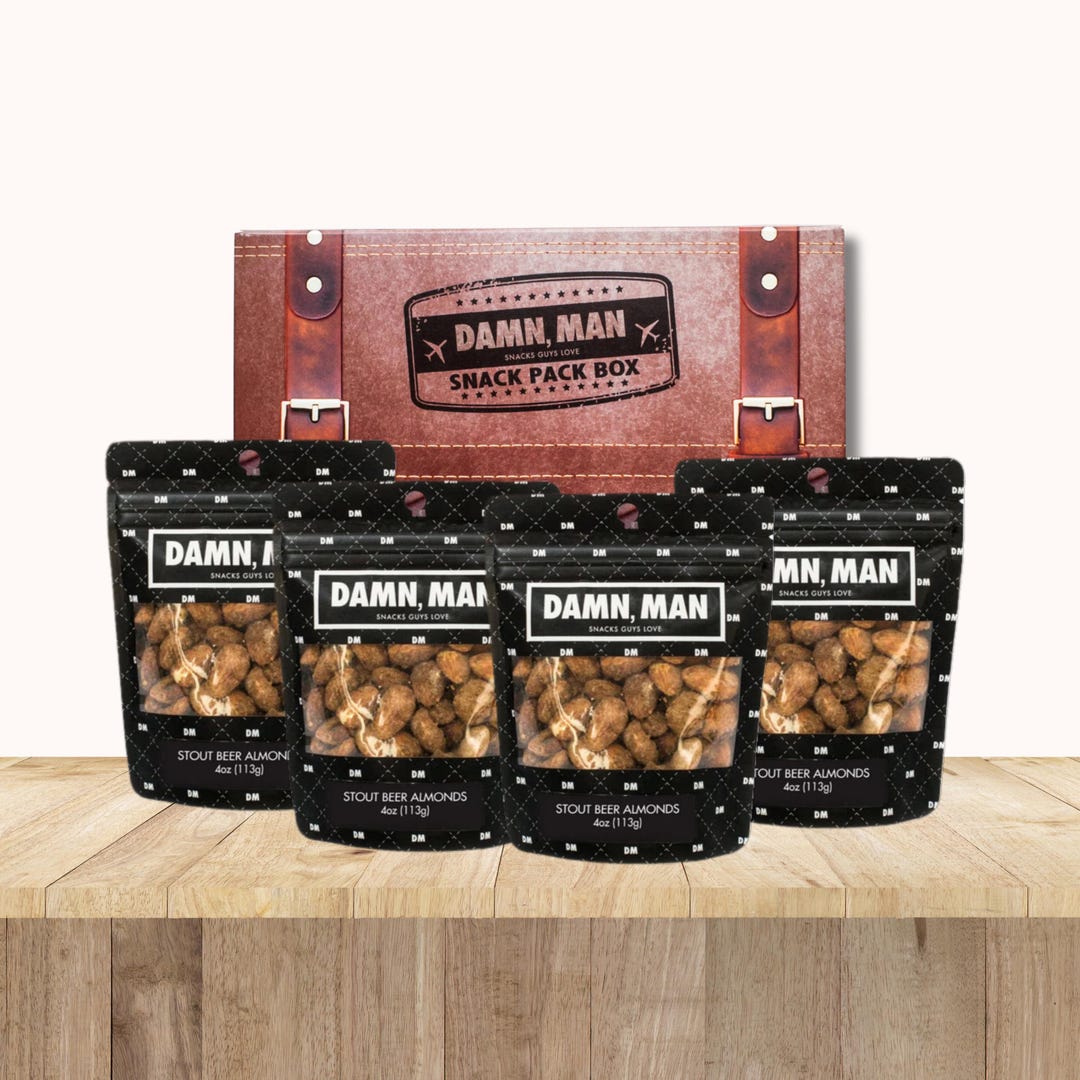 Stout Beer Almonds Snack Pack Box - Damn, Man Gift Set - 4 Bags ...