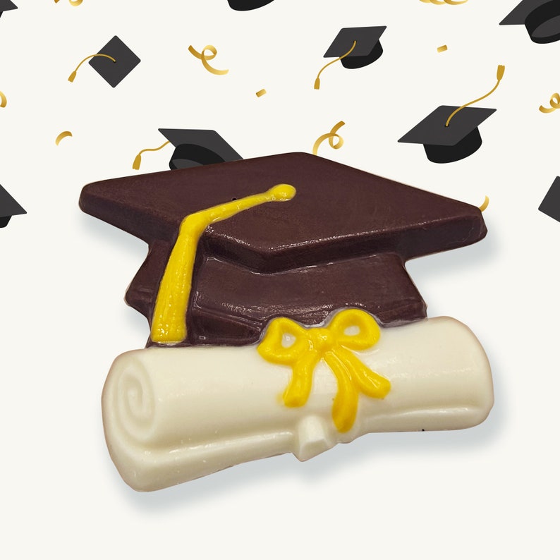 6 Handmade Graduation Chocolates Grad Cap and Diploma Party Favors ...