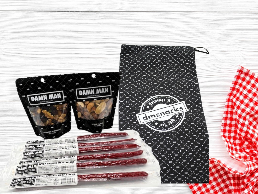 Damn, Man Protein Snack Bag Deluxe Nuts Cranberry Trail Mix Beef Jerky ...