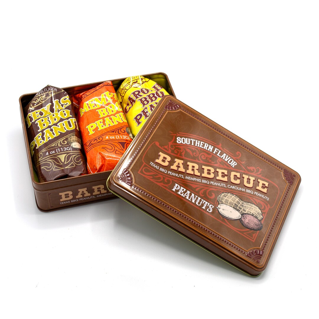 Southern BBQ Nut Tin - Gourmet Barbecue Peanuts - Texas, Memphis ...