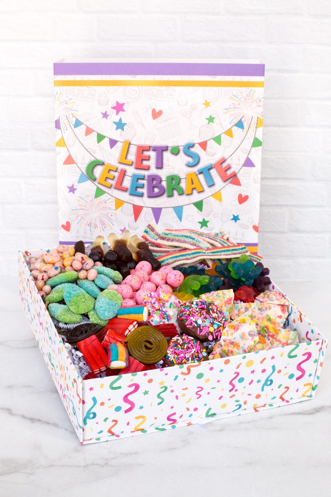 Celebration Candy Gift Box - Lets Celebrate Sweets - Snack Assortment ...