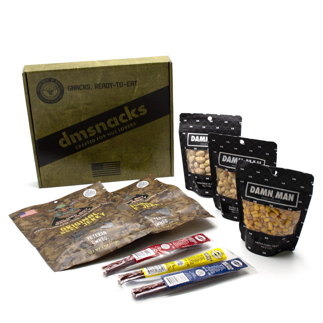 Military Snack Box - Veteran Gift | High-protein Jerky and Nuts | Snack ...