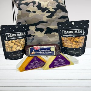 Damn, Man Garlic Beef, Cheese, Nut Charcuterie Gift Bag Sausage ...