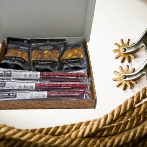 Damn, Man Spicy Rodeo Roasted Snack Box Beef Jerky Sticks and Peanuts ...
