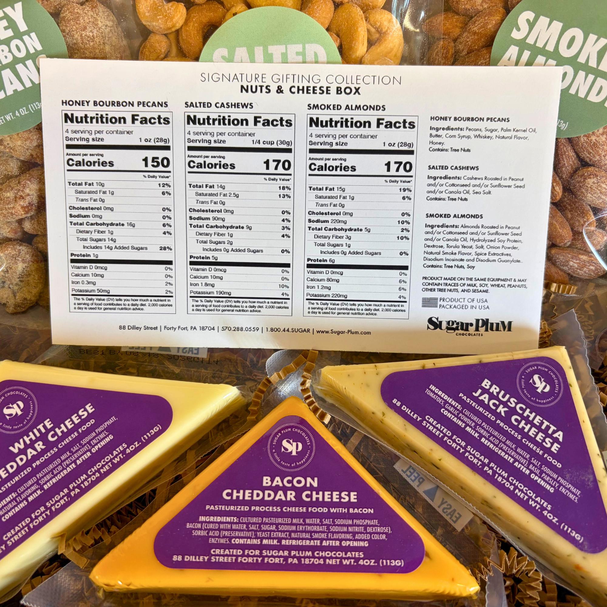 Nut and Cheese Box - Charcuterie Board - 6 Snacks - Gourmet Gift Nuts ...