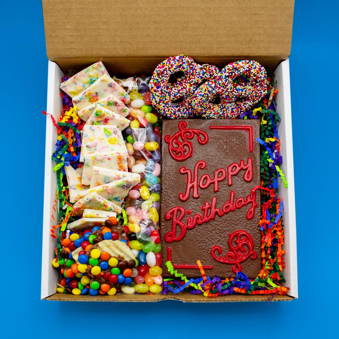 Happy Birthday Chocolate Candy Gift Box - Sweet Snacks Care Package ...