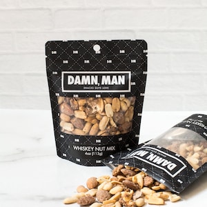 Damn, Man Whiskey Nut Mix 4 Oz. Bags - Snack Pack Box - Gourmet Gift ...