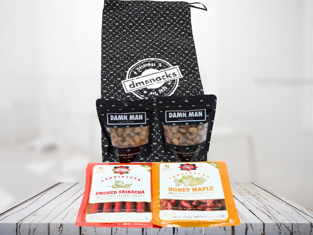 Damn, Man Almonds and Beef Snack Bag - Sriracha Meat Sticks, Honey ...