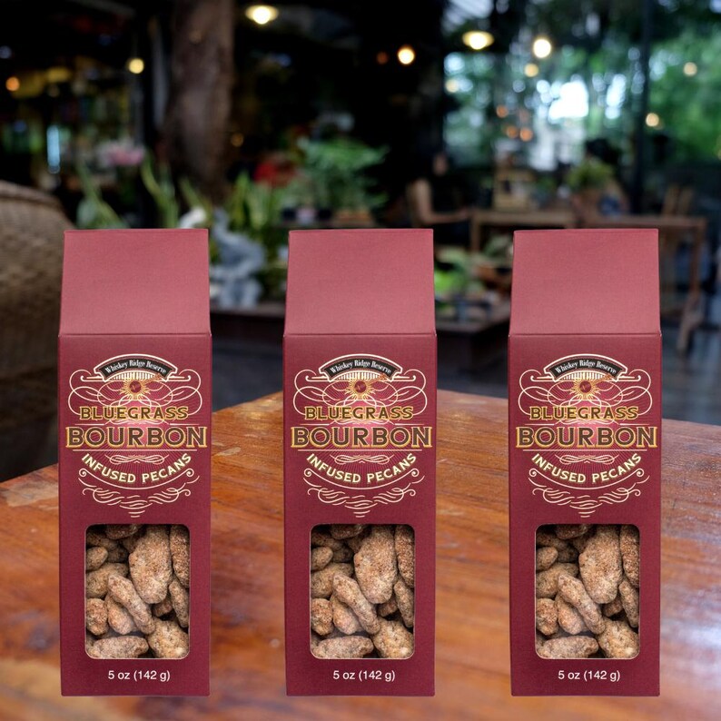 Original Bourbon Pecans 15 Oz. Total - Whiskey Ridge Reserve Bluegrass ...