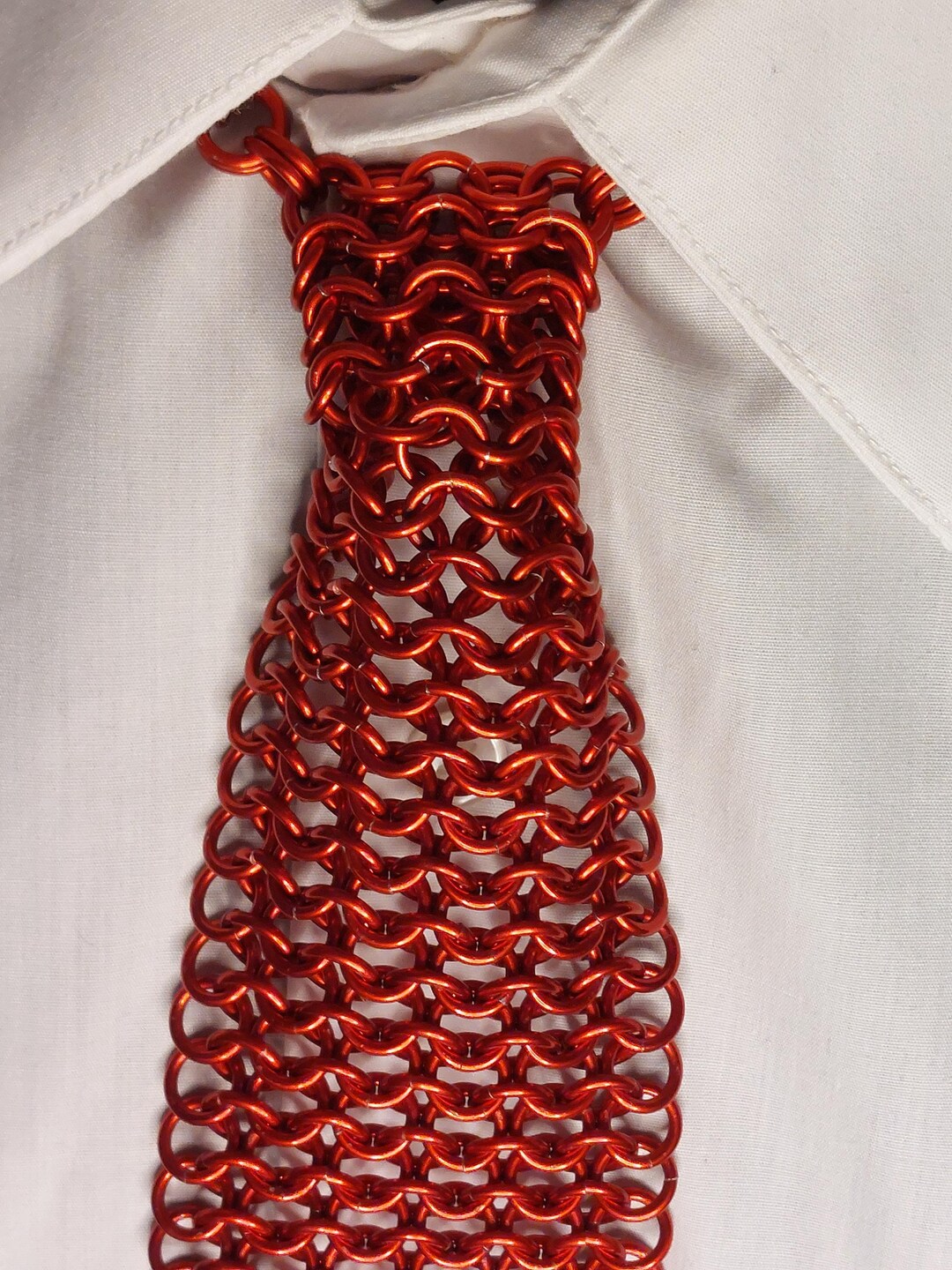 Handmade CHAINMAIL Necktie Red - Etsy