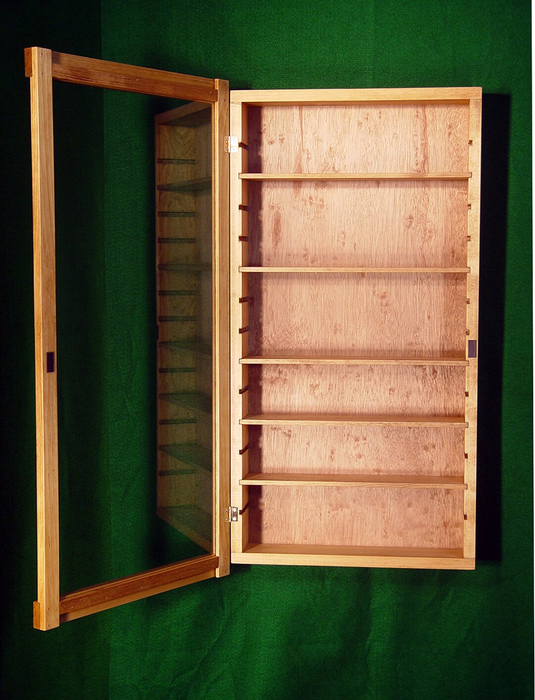 SPECIAL ORDER Distressed Black Finish 4 Deep Shelves Wall Curio Cabinet ...